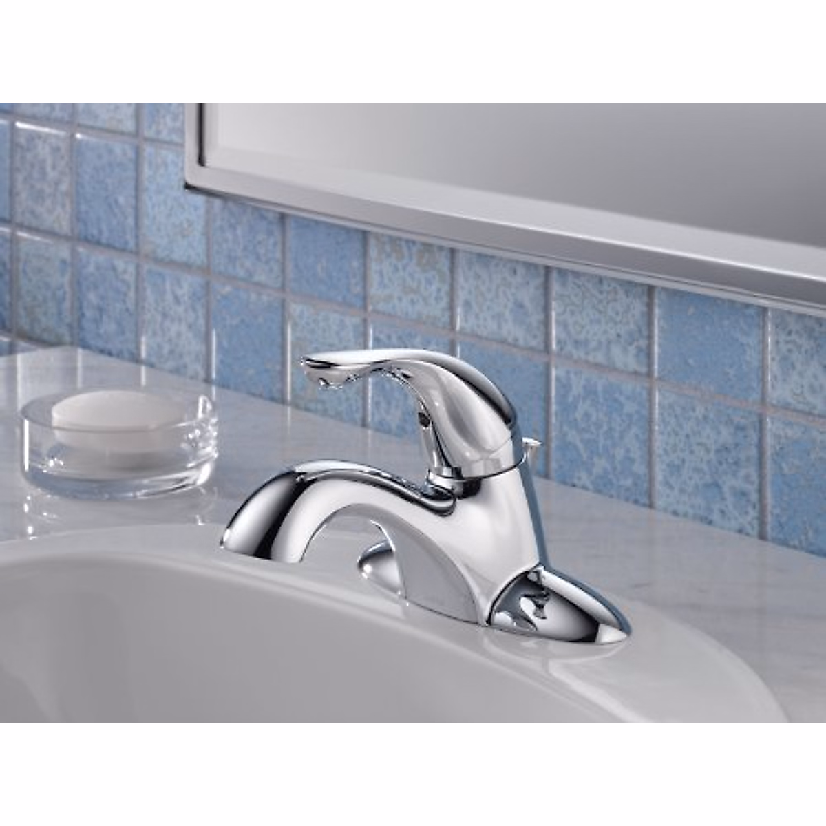 Delta Faucet Classic Centerset Bathroom Faucet, Chrome Bathroom Faucet for Bathroom Sink, Bathroom Sink Faucet, Diamond Seal Technology, Metal Drain Assembly, Chrome 520-MPU-DST, 5.00 x 6.50 x 5.00 inches