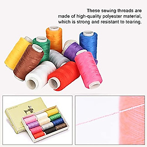 12Pcs Sewing Thread Set, Colorful Polyester Embroidery Tools Handmade DIY Knitting Supplies, Sewing Kit with Thread for Sewing - Essential DIY Sewing Supplies