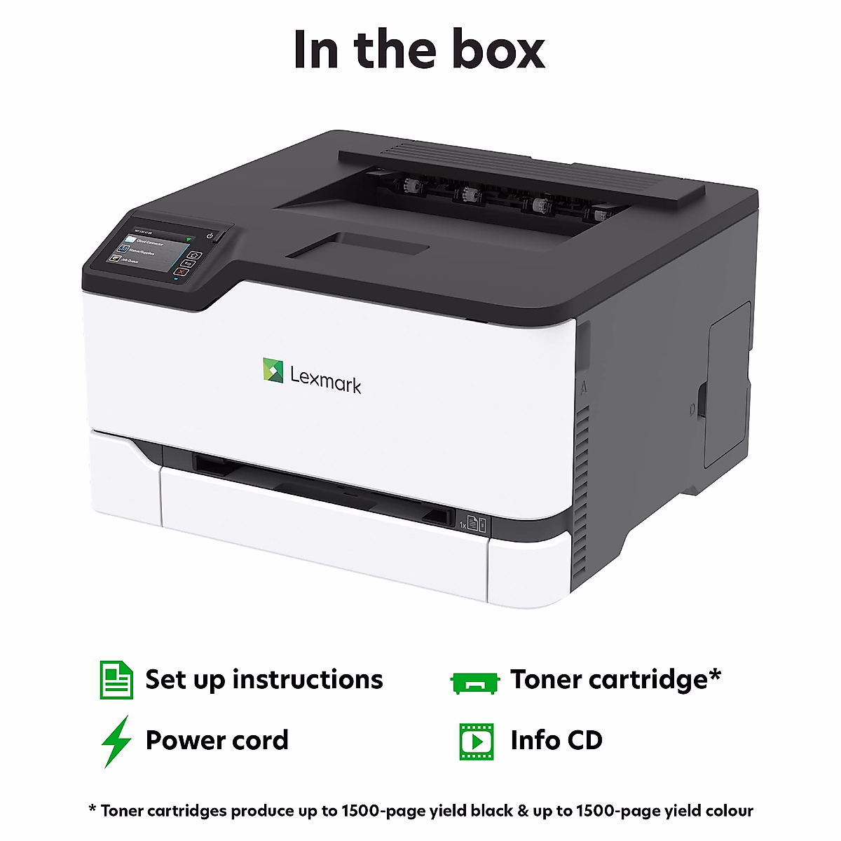 Lexmark C3426dw Color Laser Printer with Interactive Touch Screen, Full-Spectrum Security and Print Speed up to 26 ppm (40N9310),White,Small