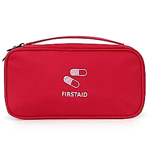 FYY Empty First Aid Bag, Red First Aid Bag Empty Portable Medical Organizer Bag for Traveling,Camping,Hiking,Home,Office-Red