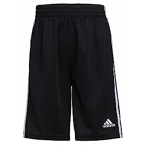 adidas Youth 2-Pack 3 Stripes Short (Large 14/16, Black/White & Dark Grey/Black)