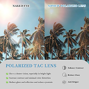 SIPHEW Polarized Sunglasses Womens, Classic Square Sun Glasses for women with UV Protection Wrap Shades