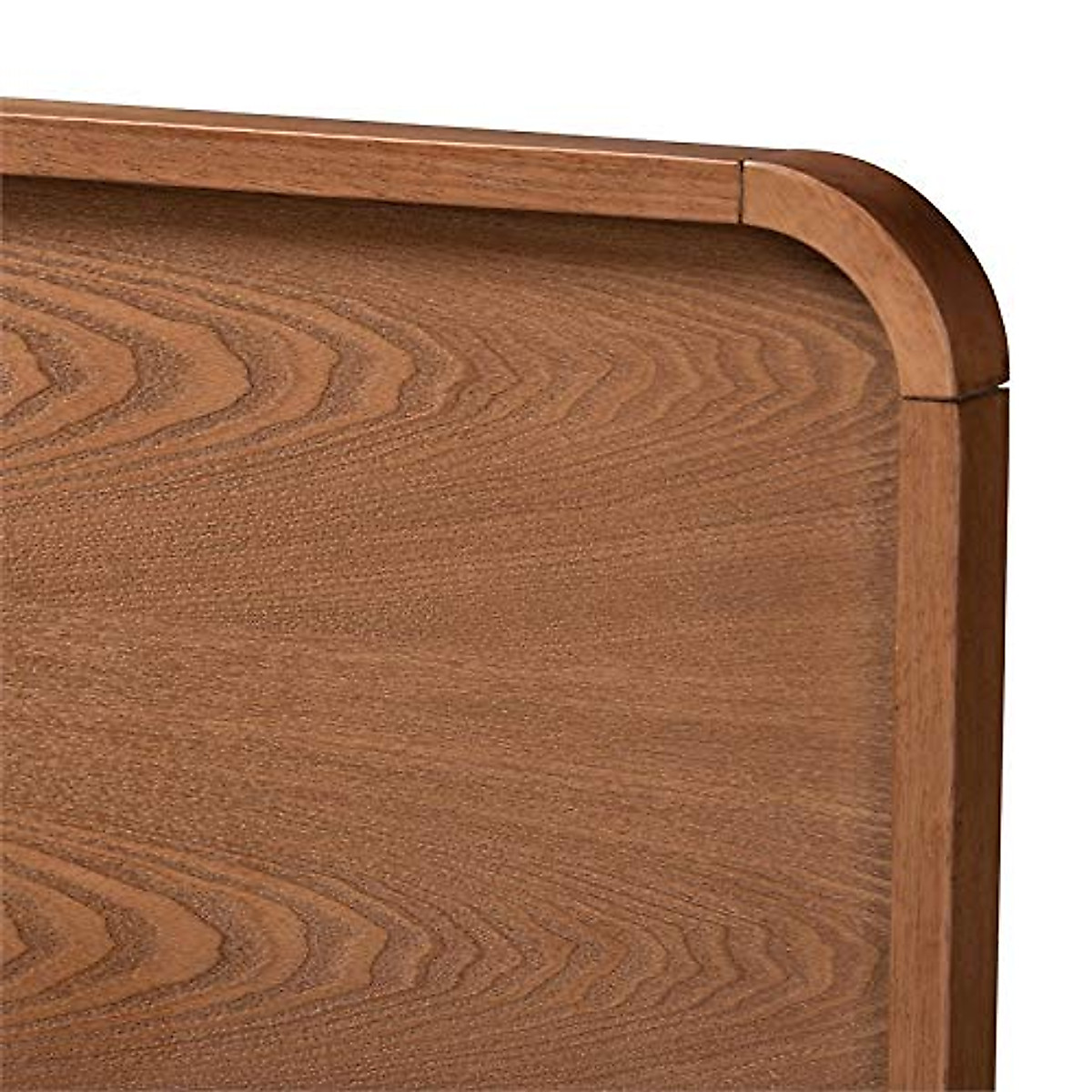 BOWERY HILL Mid-Century Wood King Headboard in Walnut Brown