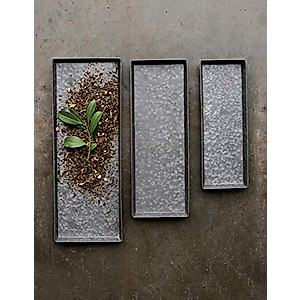 Creative Co-op DA4168 Decorative Rectangle Zinc Trays (Set of 3 Sizes)