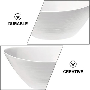 YARDWE White Pasta Serving Bowls Boat Shaped Bowl Toughened Glass Salad Bowl Heat Resistance Soup Bowl Small Side Dishes for Dessert Ice Cream