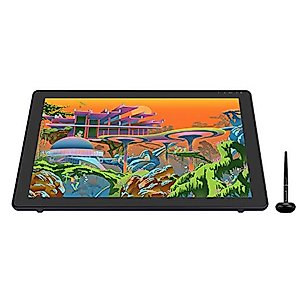 HUION Kamvas 22 Plus QLED Drawing Tablet with Full-Laminated Screen USB-C Connection 140% sRGB Tilt, 21.5 inch Graphics Art Tablet for Artist & Designer, Work with Mac, Windows, Linux & Android