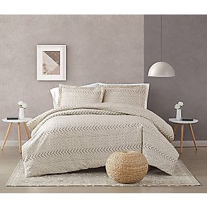 Brooklyn Loom Black and White Chase 3-Piece Full/Queen Duvet Cover Set
