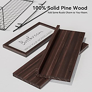 WOPITUES Floating Shelves with Bathroom Wall Décor Sign, Farmhouse Wood Bathroom Wall Shelves Over Toilet with Paper Storage Basket Set of 3, Rustic Floating Shelf with Guardrail–Rustic Brown