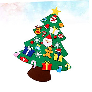 ibasenice Handmade Gifts Christmas Tree for Toddlers Christmas Party Favor Gift DIY Felt Ornaments Kids DIY Felt Christmas Tree DIY Christmas Puzzle Tree Kids DIY Christmas Tree Manual Child