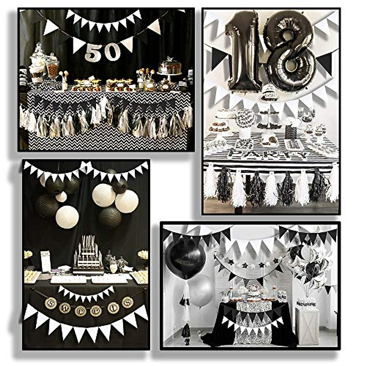 20ft White Triangle Flag Banner for Party & Wedding Decor