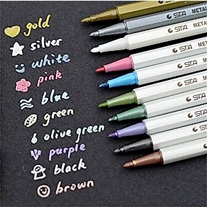 10pcs/lot Album Photo STA Metallic Multi Color Pens Markers DIY Arts & Crafts 10 Color Gel Pens