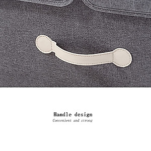 Storage Bins with Lids Foldable Stackable Storage Bags Boxes Closet Organizers and Blanket Storage Containers with Double Handle and Removable Divider for Bedroom Home Office Large 2 Pack 36.5L Elegant Gray