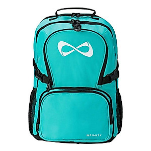 Nfinity Classic Cheer Backpack For Cheerleading - Backpack With Detachable Purse and Laptop Sleeve - Lightweight Backpack for Travelling - Sports Backpack for Cheerleaders (Teal)