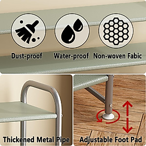 INGIORDAR Shoe Rack 4 Tier Long Storage Organizer Wide Metal Shoe Shelf for Closet Entryway Grey