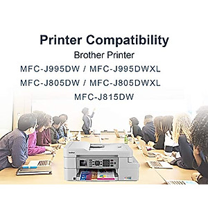Miss Deer Upgraded LC3033 Ink Cartridges, Replacement for Brother 3033 LC3033XXL LC3033 LC3035XXL LC3035 Work for Brother MFC-J995DW MFC-J805DW MFC-J815DW (1Black, 1Cyan, 1Magenta, 1Yellow) 4 Pack
