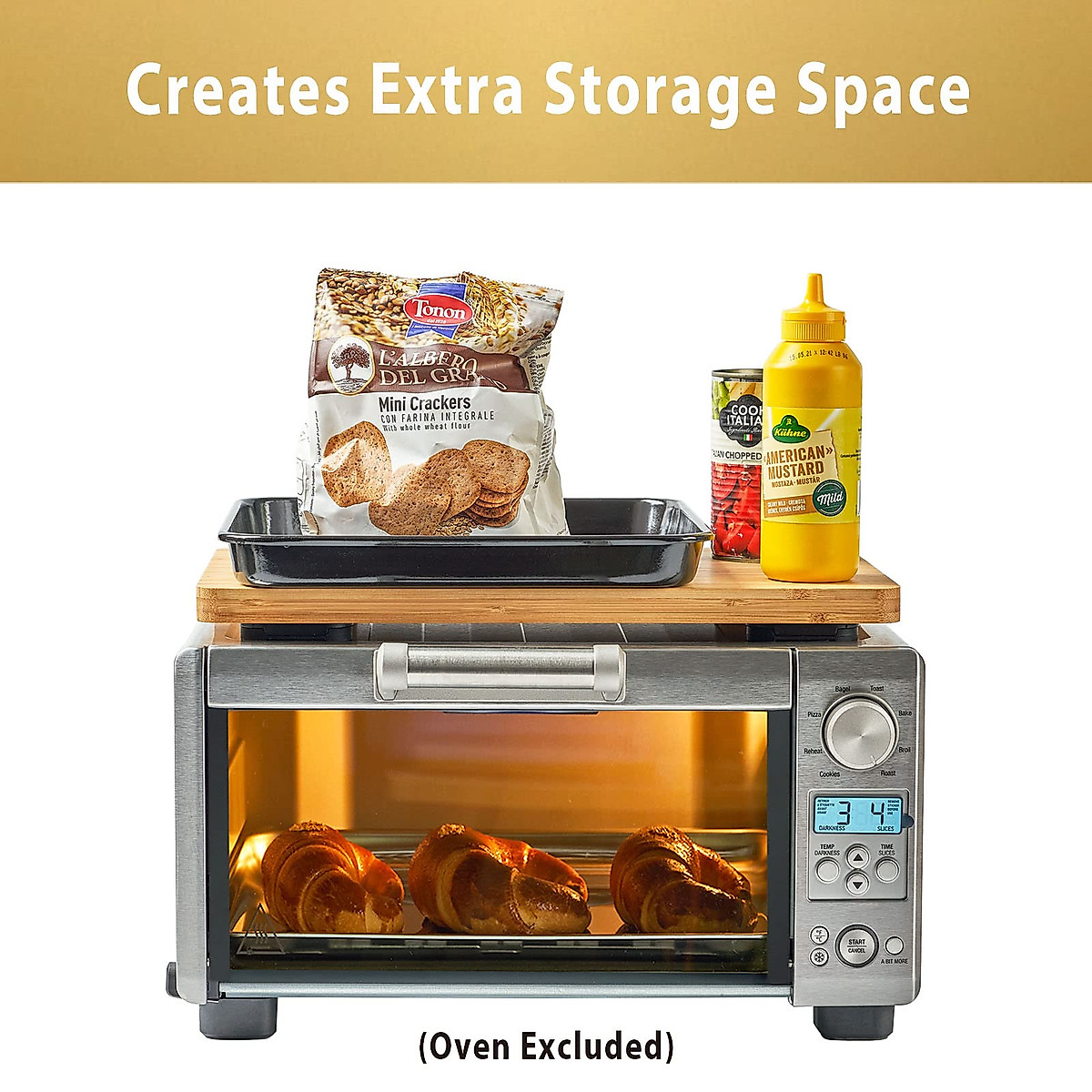 Cutting board Compatible with Breville BOV650XL/BOV670BSS Compact Smart Oven, Accessories for Countertop Toaster Oven, With Heat Resistant Silicone Feet, Creates Storage Space, Protects Cabinets