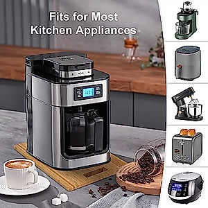 KLEVERISE Appliance Slider - Kitchen Caddy Appliance Sliding Tray Bamboo Wood Countertop Storage Accessory for Kitchen Appliance Coffee Maker Mixer Air Fryer Rolling Slider, Long 12x16