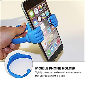 DOITOOL 6Pcs Thumbs Up Cell Phone Stands, Adjustable Mobile Smartphone Holder, Flexible Cellphone Tablet Computer Display Stand for Home Office (Random Color)