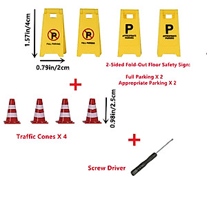 Otypus 1/24 Scale Model Car Display Case with Light, 1 24 Diecast Cars Storage Cases in Parking Lot Scene, Acrylic Toy Garage for Alloy Car Models (Grey-8 Parking Place)