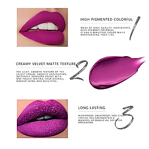 KYDA 10 Colors Lipstick, Matte Velvet&Glitter Metallic Colors, for Glossy Radiant&Full Matte Lip Gloss, Non-Stick Cup Long Wear Lip Glaze, High Pigmented Lipstick Cosmetic, by Ownest Beauty-SET B