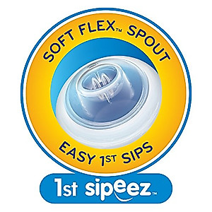 Nuby Plastic 2-Pack Two-Handle No-Spill Super Spout Grip N' Sip Cups, 8 Ounce, Pink and Purple