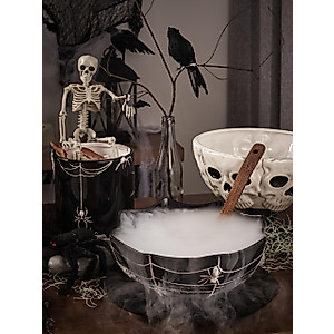 Bico Halloween Spider Web 9.5 inch Black Candy Ceramic Serving Bowl, for treats, chocolates, cookiess, Microwave and Dishwasher Safe