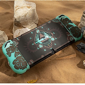 Soft Shockproof for Tears of The Kingdom Dockable Cover Case Compatible with Nintendo Switch OLED, Durable Scratch Resistant Shell for Joycon, Silicone Protective Skin Set