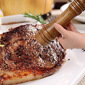 Wood Salt and Pepper Mill, Adjustable Coarseness Wooden Grinder Wooden Peppermill with Ceramic Grinding Core Refillable for Kitchen Picnic BBQ Restaurant Parties - 10 inch