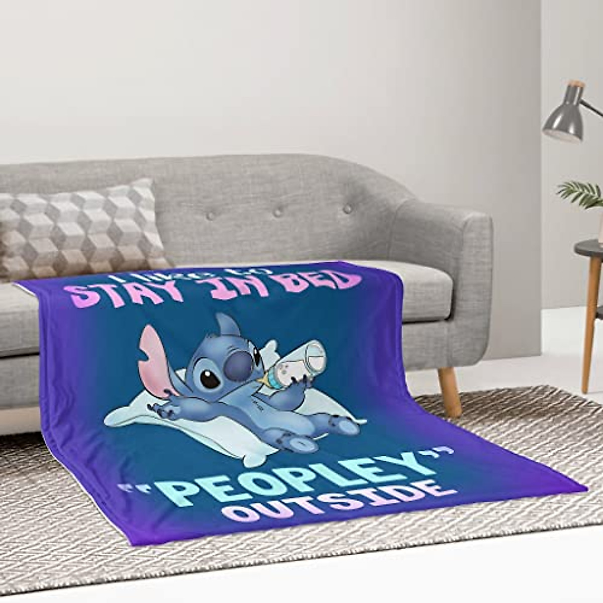 Cute Cartoon Throw Blanket Soft Lightweight Air Conditioner Blanket Plush Blanket for Sofa Couch Bed Home Decorative 50"x40"