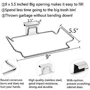 OYSIR Large Stainless Steel Trash Bag Holder for Kitchen Cabinets Doors and Cupboards, Under Sink Bag Holder, Garbage Bag Holder, Kitchen Waste Can, Kitchen Trash Cans