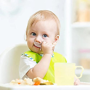 PandaEar 6 Pack Silicone Baby Spoons and Fork Feeding Set- Anti-Choke First Self Feeding Utensils for Baby Led Weaning Ages 3 Months -Pink