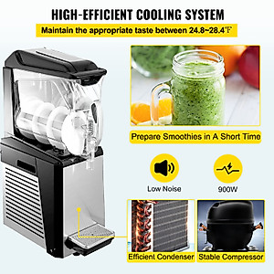 VEVOR Frozen Drink Machine, 10LX2 Tanks Commercial Slushy Machine, 900W Slush Drink Maker, Perfect for Restaurants Cafes Bars