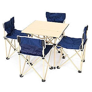 Outdoor Table and Chair Set Portable Table and Chair for self-Driving Tour, Portable Barbecue Camping Chair, Outdoor Aluminum Alloy Folding Table and Chair Portable Table Set