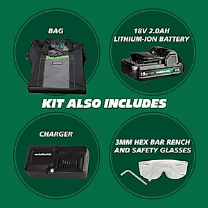 Metabo HPT Cordless Pin Nailer Kit, 18V, 23 Gauge, 5/8" up to 1-3/8" Pin Nails, 2,700 Nails Per Charge, 18V 2.0 Ah Lithium Ion Battery, Fast Charger, Bag, Lifetime Power Tool Warranty, NP18DSALT