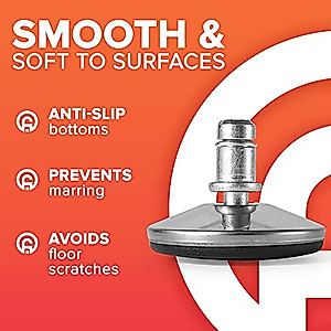 Office Chair Bell Glides Replacement, Replace Swivel Caster Wheels to Fixed Stationary Foot, Dia 7/16"(11mm) stem fit Most Office Chair, Anti-Slip Low Profile Bell Glides Feet Set of 5