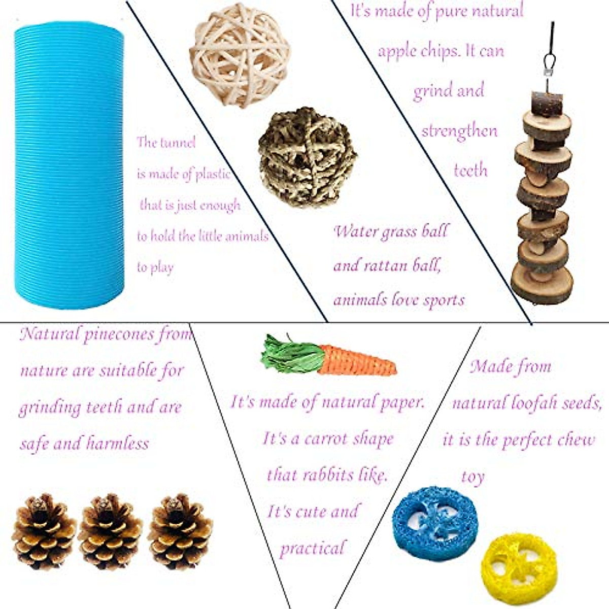 Hamster Fun Tunnel Pet Mouse Plastic Tube Toys Small Animal Foldable Exercising Training Hideout Tunnels with Cute pet Toys for Guinea Pigs,Gerbils,Rats,Mice,Ferrets and Other Small Animals (Blue)