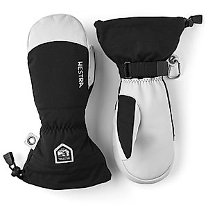 Hestra Army Leather Heli Ski Glove - Classic Snow Mitten for Skiing, Snowboarding and Mountaineering, Black, 9
