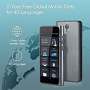 Fluentalk by Timekettle,T1 Language Translator with 4" HD Screen,Support 40 Languages and Photo Translation,Instant Translator Device No WiFi Needed,Built in 2-Year Global Mobile Data for Travelling