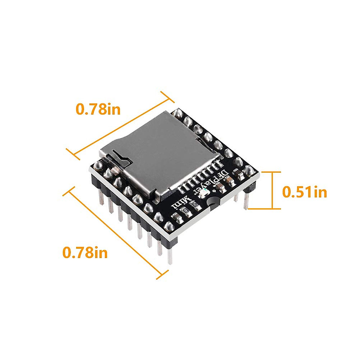 3PCS Mini MP3 Player Audio Module with 5PCS Metal Shell Round Internal Magnet Speaker 2W 8Ohm MP3 Voice Decode Board TF Card U Disk IO/Serial Port/AD Board DFPlayer Audio Music Module for Arduino