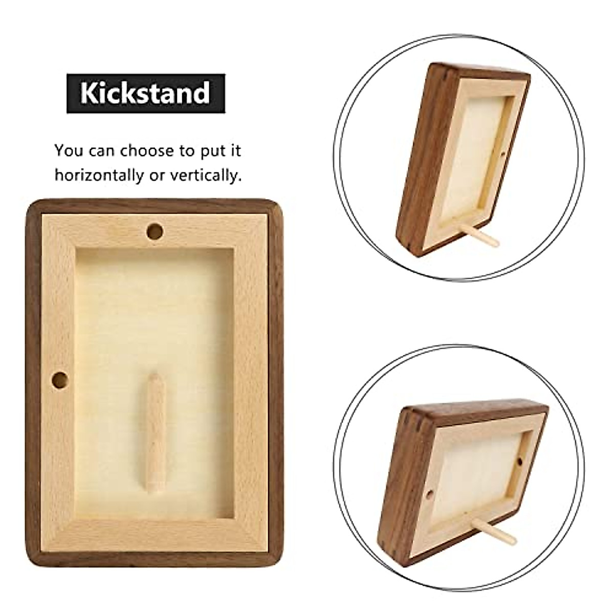 Natural Wood Photo Frames Inspired Tabletop Picture Frame with Mat, Vertical or Horizontal Display (Walnut, 3x4 matted to 2x3)