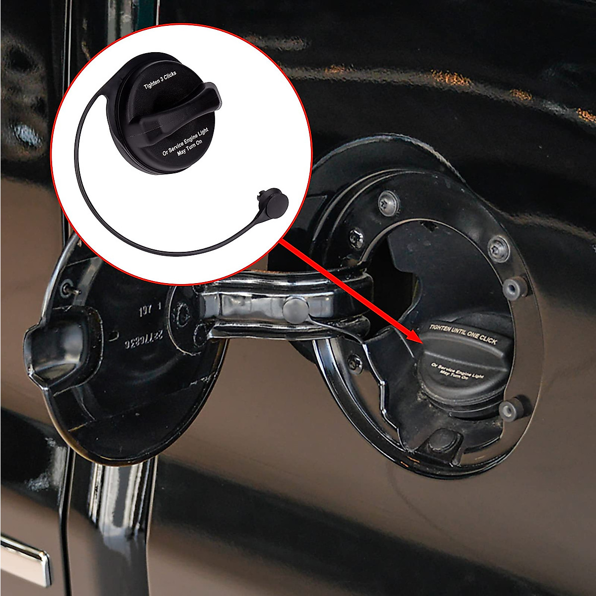 Fuel Tank Filler Cap,Gas Cap Compatible with Buick Cadillac Chevy GMC - 2007-2011 Lucerne, 2007-2011 DTS, 2004-2005 Escalade, 2005-2007 Cobalt, 2004-2008 Express And More，Replace # GT335, 20914961