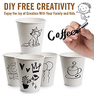 Ginkgo 100-Pack 8 oz Thickened Disposable Coffee Cups with Lids and Sleeves for Hot Beverages - Perfect for Hot Coffee, Cocoa, and More