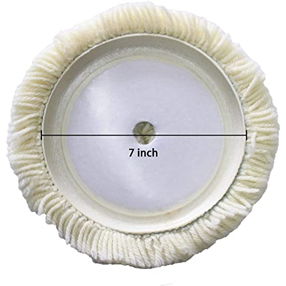 Wool Buffing Pad Kit 7Inch 3PCS, 100% Natural Wool Car Auto Hook and Loop Grip Buffing Pad for Compound Cutting & Polishing for Car,Boats, Trucks and RVs Polishing Motorcycle Washing Machine