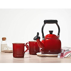Le Creuset Enamel On Steel Demi Tea Kettle, 1.25 qt., Cerise