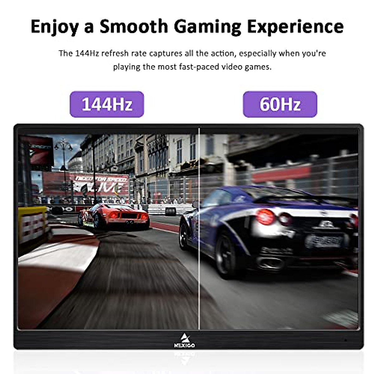 NexiGo 144Hz 17.3 Inch Portable Gaming Monitor, FreeSync, G-SYNC Compatible, FHD IPS Computer Display, Eye Care Screen with HDMI/Type C for Laptop PC/MAC/Surface/PS4/PS5/Xbox/Switch, with Smart Cover