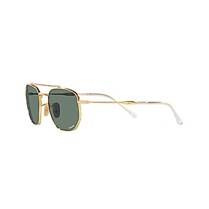 Ray-Ban RB3707 Square Sunglasses, Gold/Polarized Grey, 54 mm