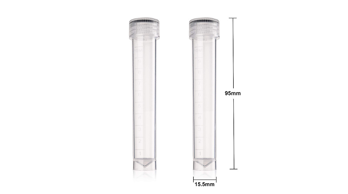 Bekith 50pcs 10ml Lab Plastic Frozen Test Tubes with Screw Caps, Vial ...