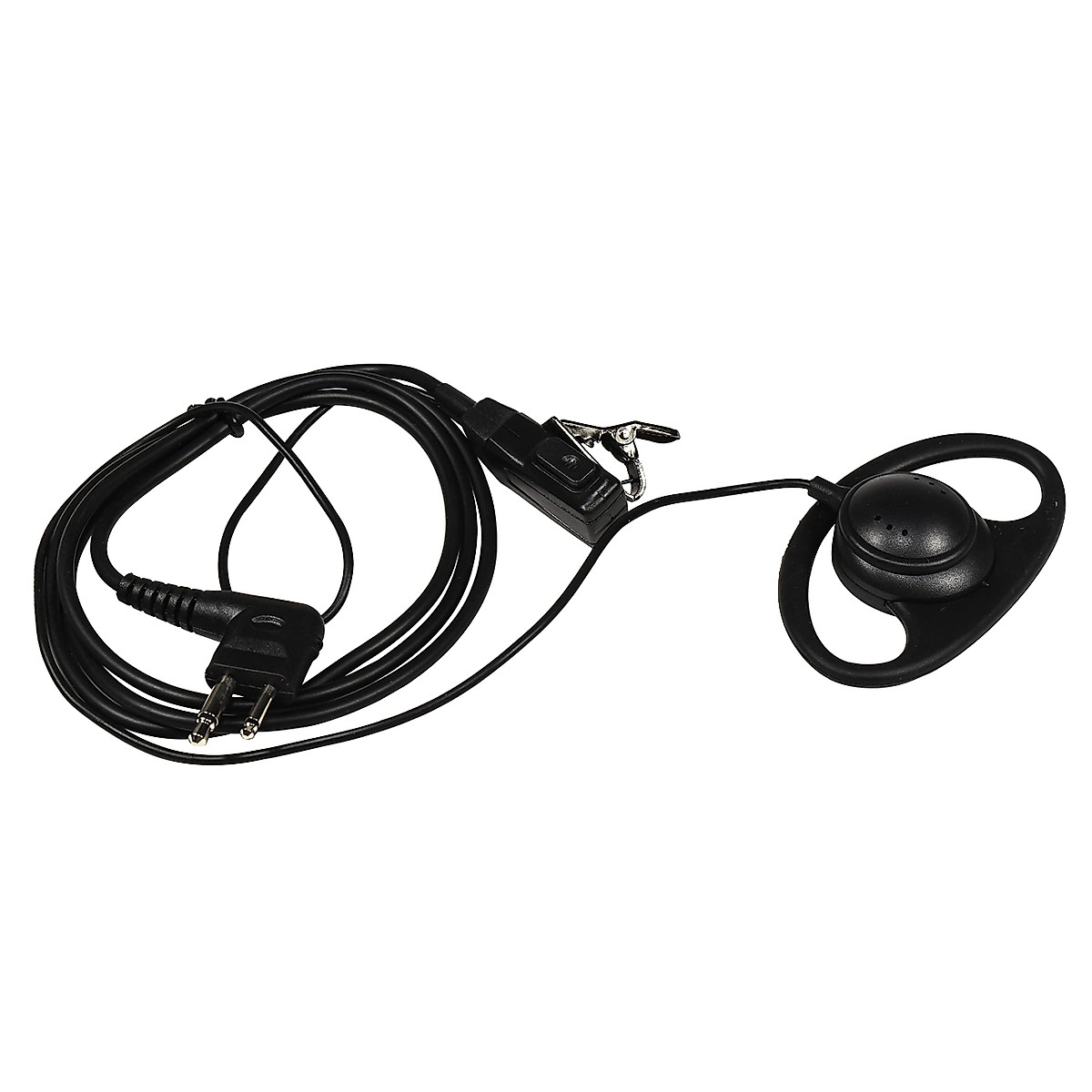 HQRP 4-Pack D Shape Earpiece Headset PTT Mic Compatible with Motorola CP250, CP300, RDV-2080D, RDV-5100, VL50 Sun Meter