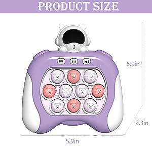 Upgraded Fast Push Game, Pop lt Game Light Up Fidget Toy Pocket Game for Kids Ages 3-12, Handheld Game Sensory Toy with 4 Modes Party Quick Push Fidget Toys, Birthday Gifts for Kids Boys Girls(Purple)