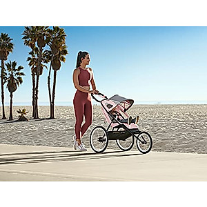 CYBEX AVI Jogging Stroller Seat Pack (Frame not Included),Compact Fold for Storage,Height-Adjustable Handlebar,One-Handed Steering,Rear-Wheel Suspension & Handbrake,For Infants 9 months+,Silver Pink